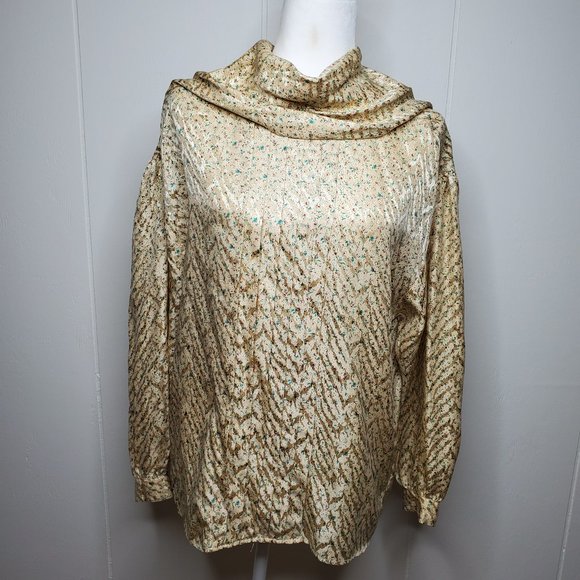 Patricia Magali | Tops | Vintage 8s Patricia Magali Gold 00 Silk ...